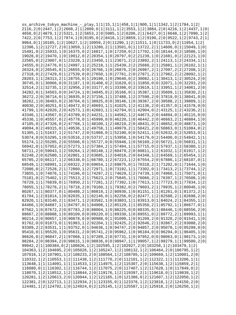 Ss Archive Tokyo Machine - Play | PDF