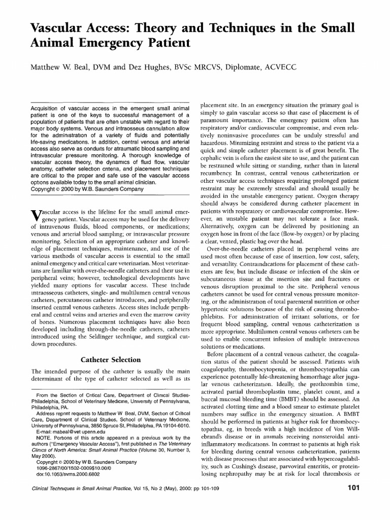 Vascular Access | PDF
