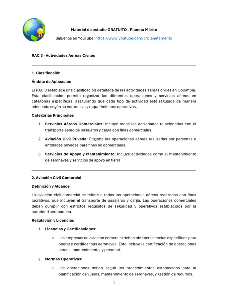 RAC 3 - Actividades Aéreas Civiles | PDF