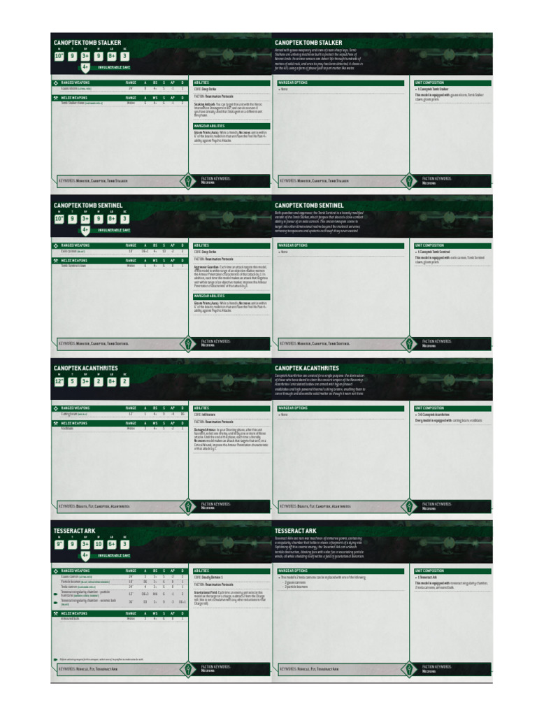 Imperial Armor - Necrons Cards | PDF