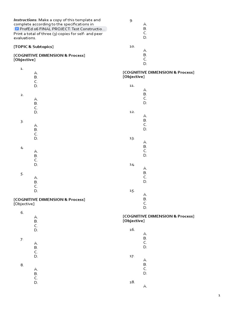 Template Multiple Choice | PDF