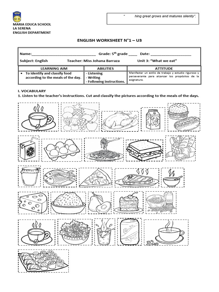 English Worksheet - 5th Grade - Practice 3 | PDF