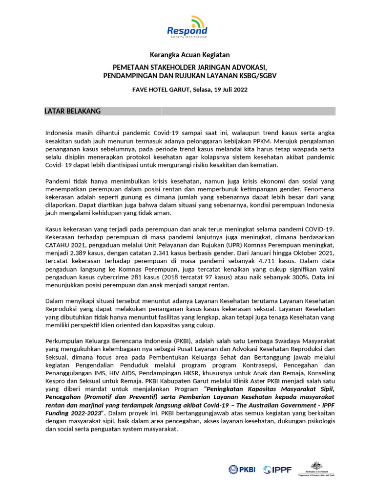 ToR Training SGBV | PDF