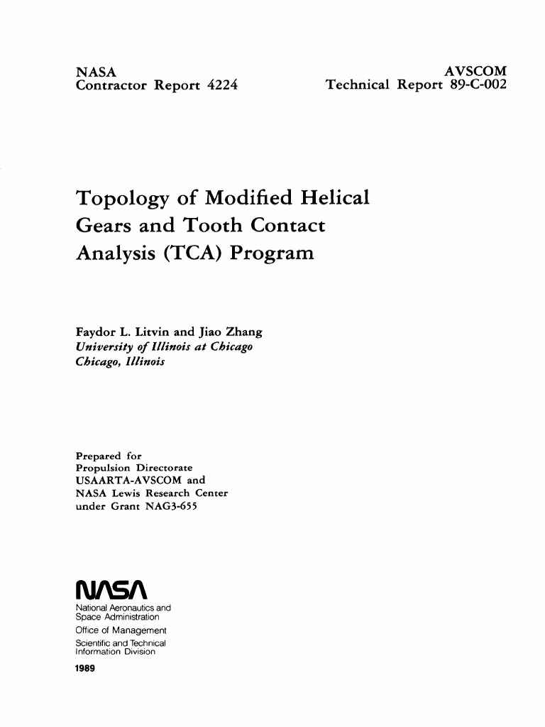 Of and Tooth: Modified Helical Gears Analysis (TCA) Program | PDF