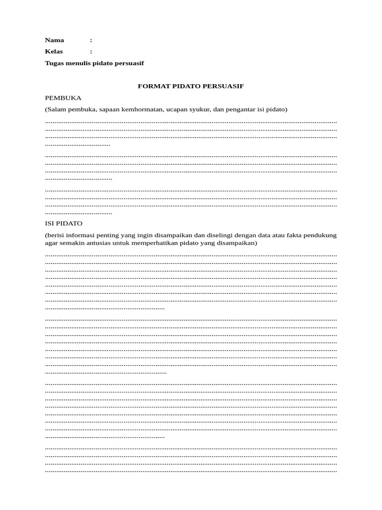 Format Pidato Persuasif | PDF