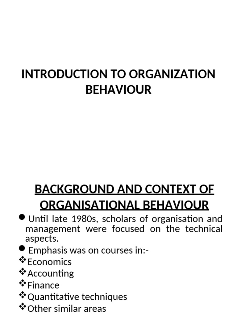 Introduction To Ob & Theory | PDF