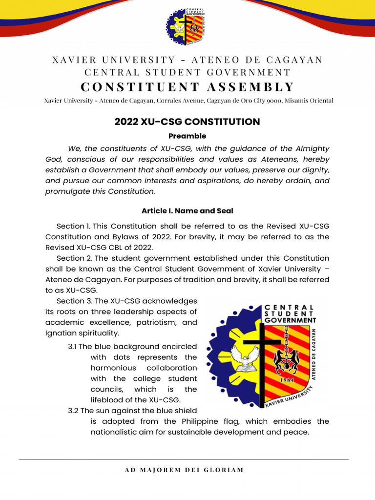 2022 Xu CSG Constitution | PDF