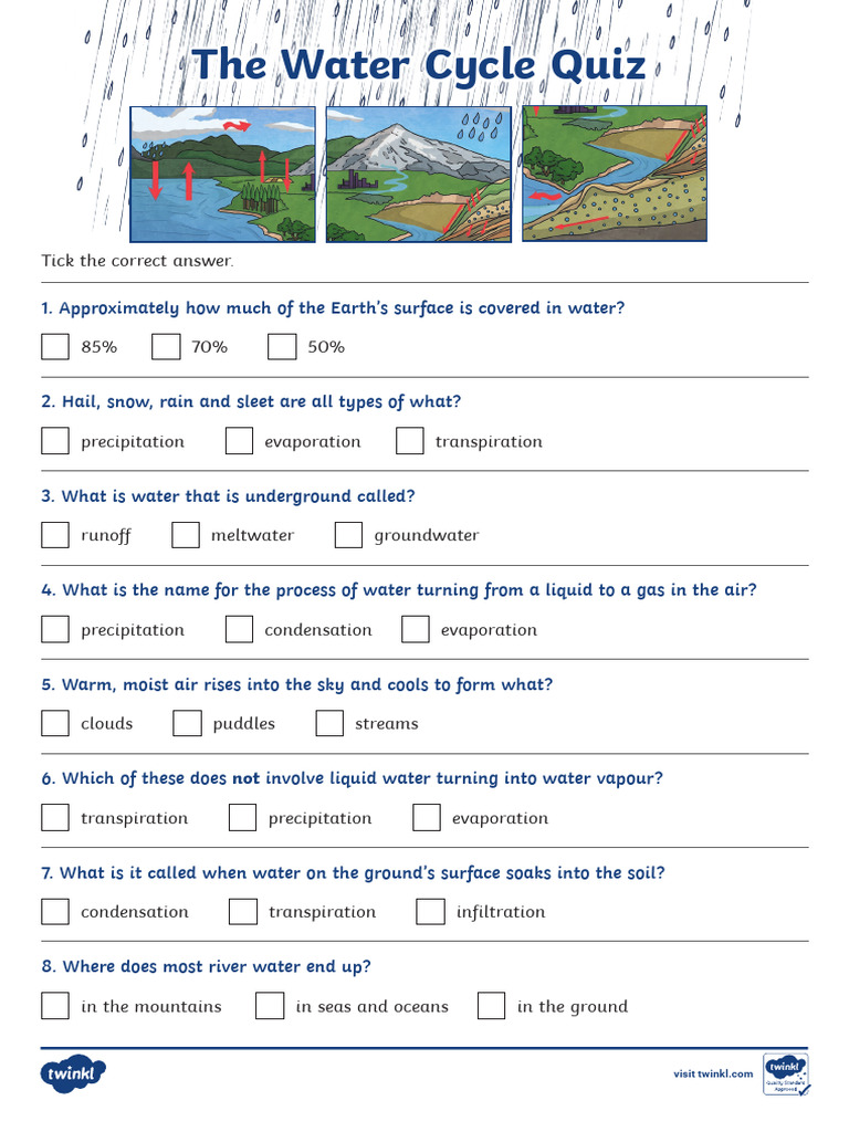 T G 1684763629 Water Cycle Paper Quiz Ver 1 | PDF