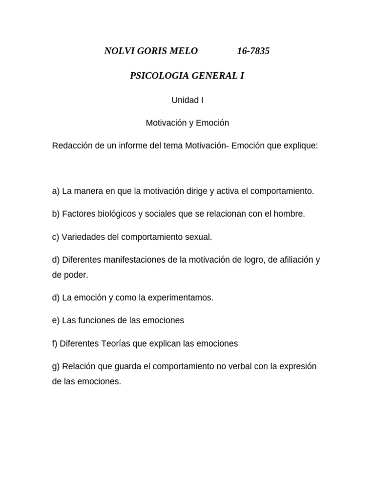 Unidad I Psic General | PDF