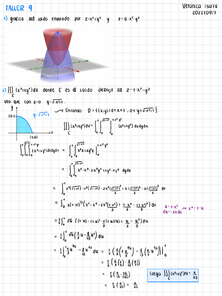 Calculo Vectorial Taller 9 | PDF