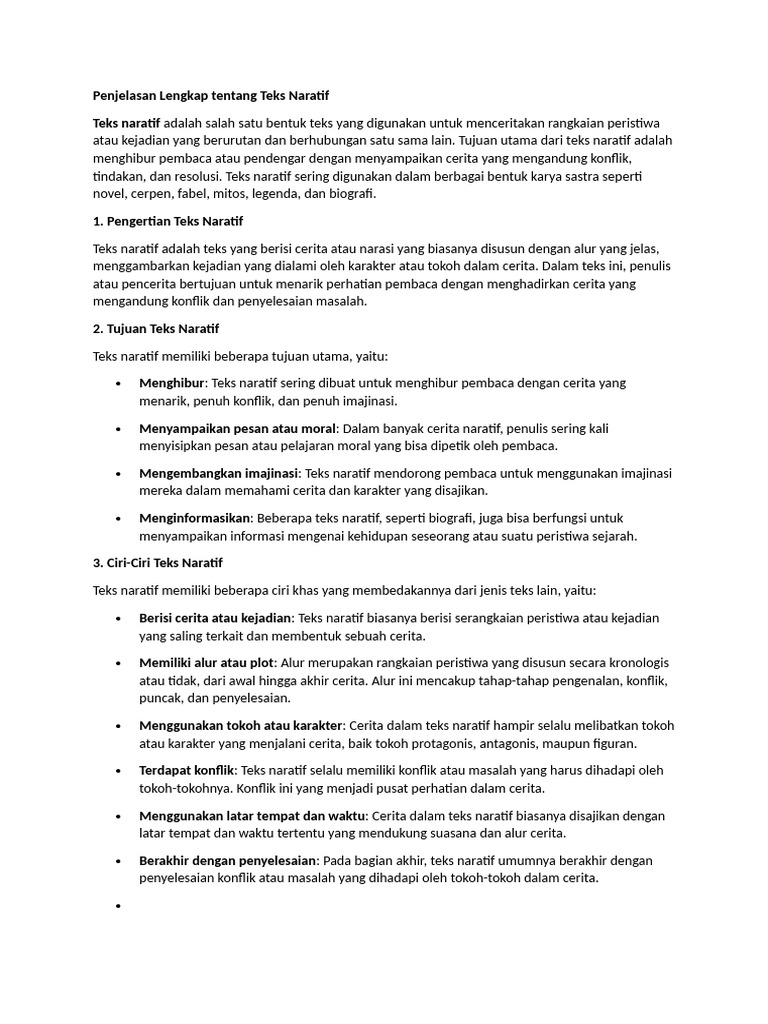 Panduan Teks Naratif Lengkap | PDF