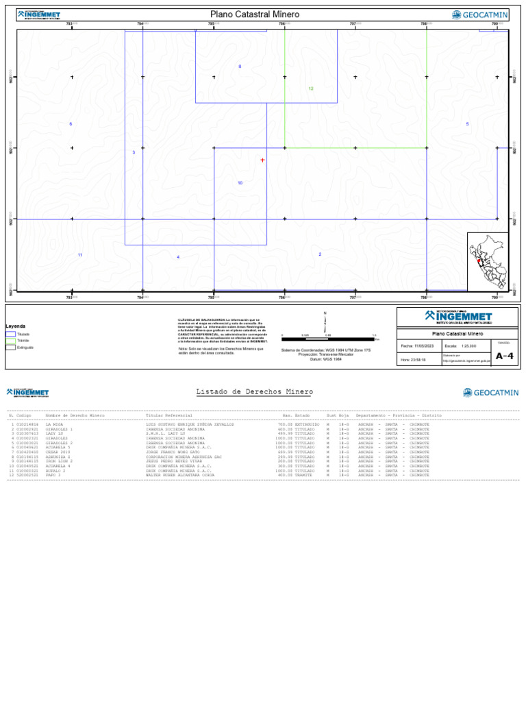 Plano A4 GEOCATMIN | PDF