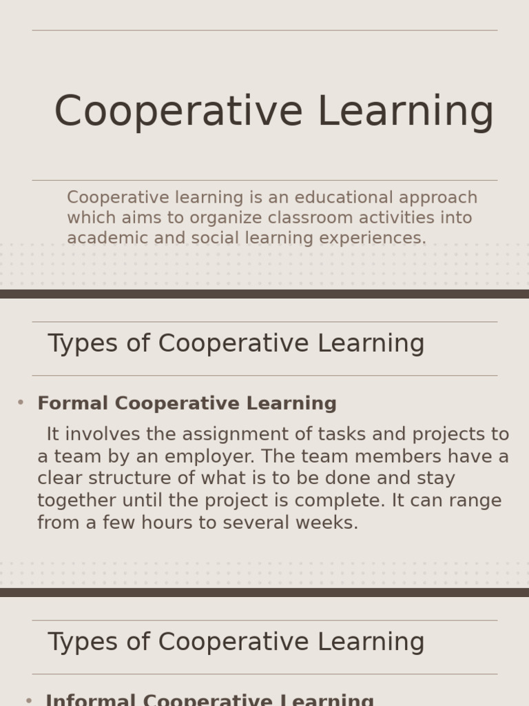 Cooperative Learning | PDF