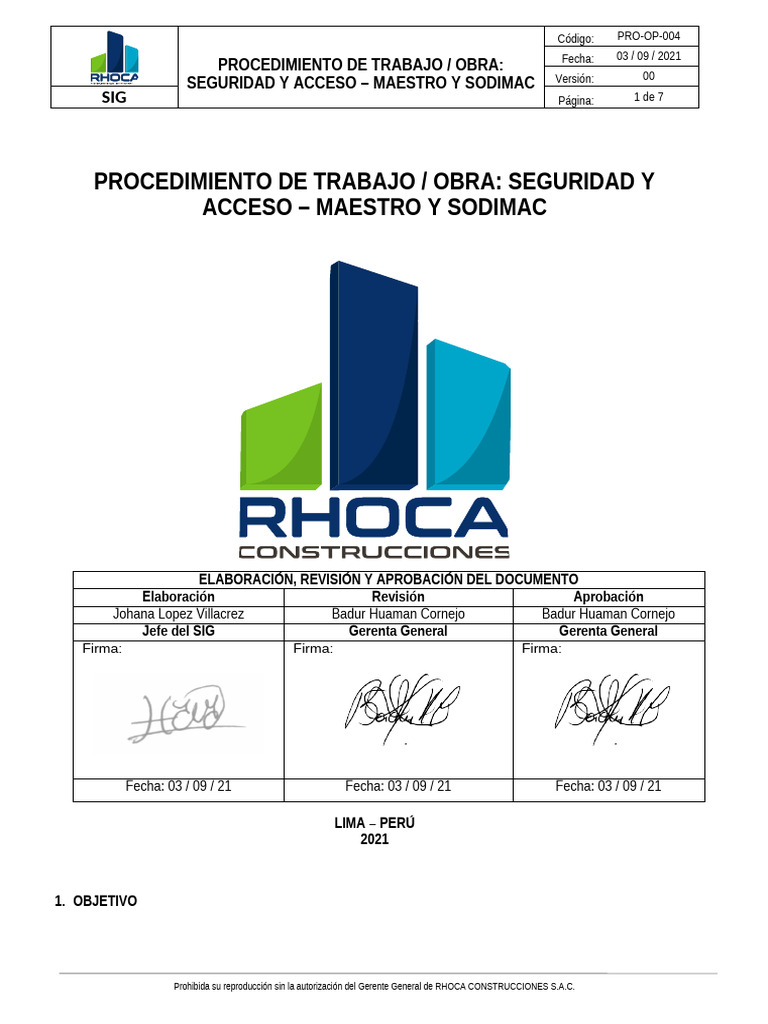 PRO-OP - Procedimiento de Trabajo - Actualizado | PDF