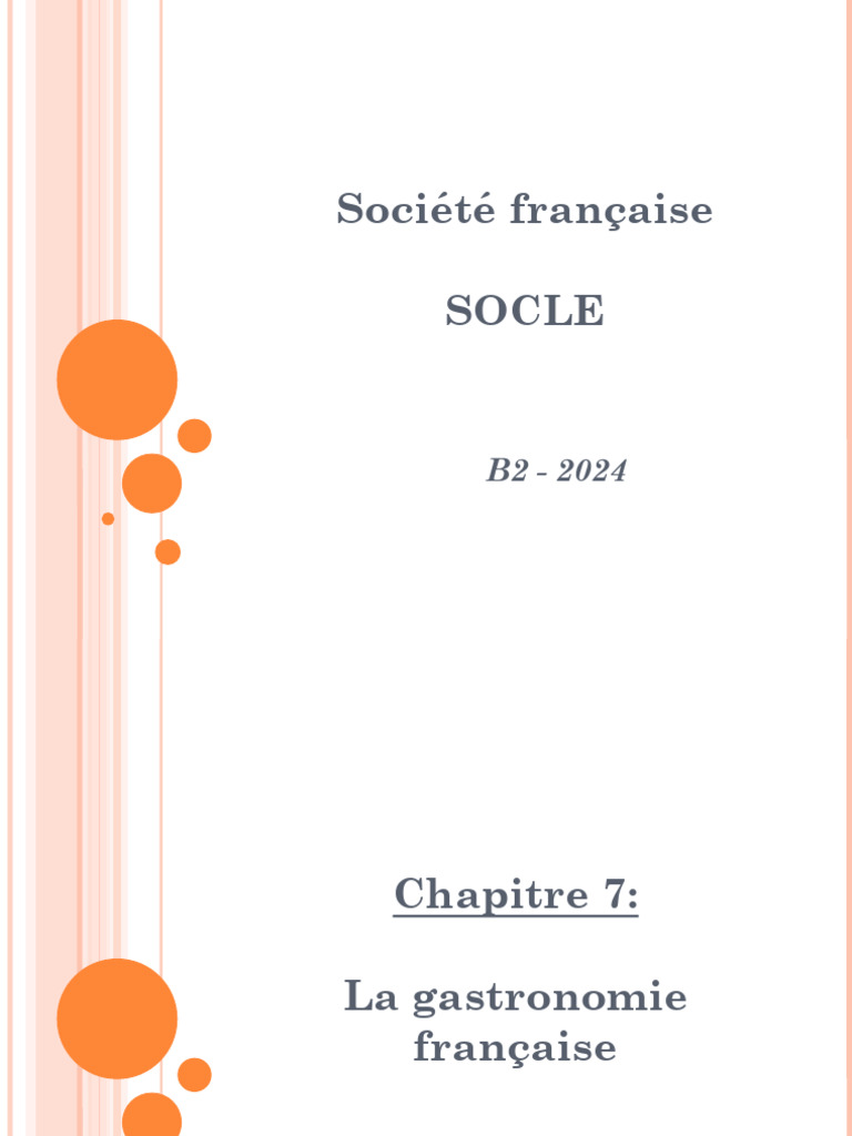 Rhahechapitre 7 - La Gastronomie Française | PDF
