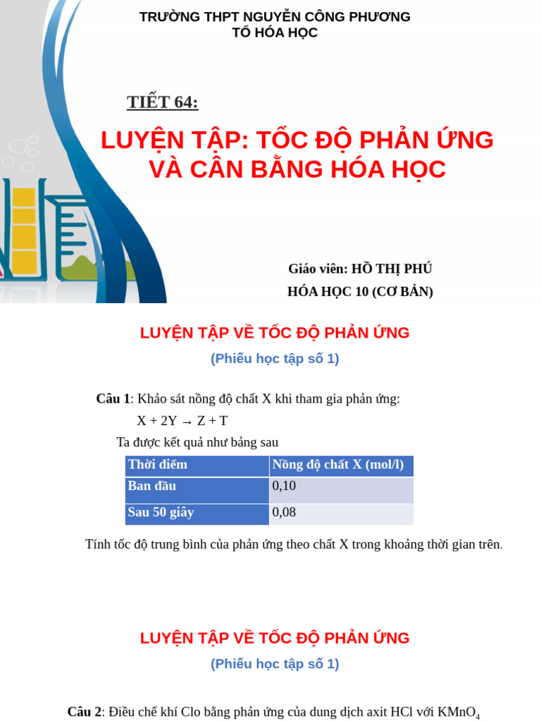 Luyen Tap Toc Đo Phan Ung Va Cbhh.2022 | PDF