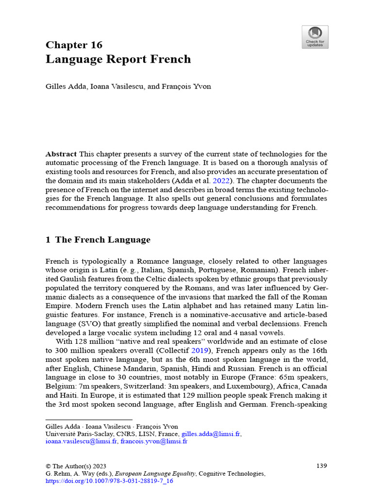 Language Report French | PDF