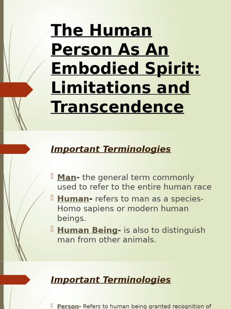 The Human Person As An Embodied Spirit | PDF