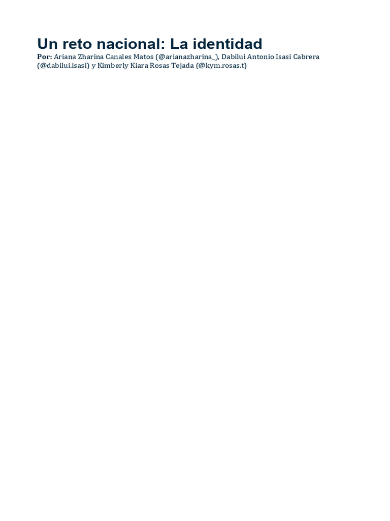 Un Reto Nacional Identidad - 240816 - 092230 | PDF