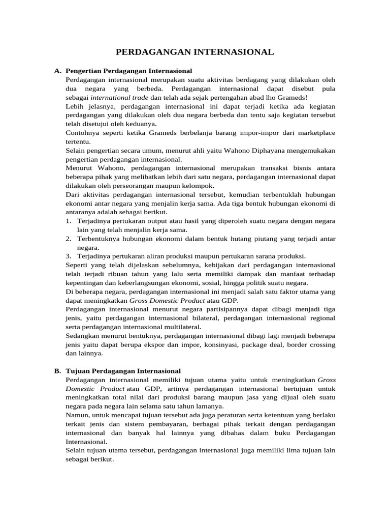 Perdagangan Internasional | PDF