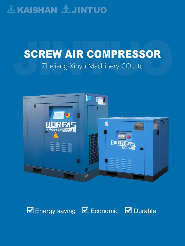KAISHAN BK and BMVF Series Screw Air Compressor Catalogue | PDF