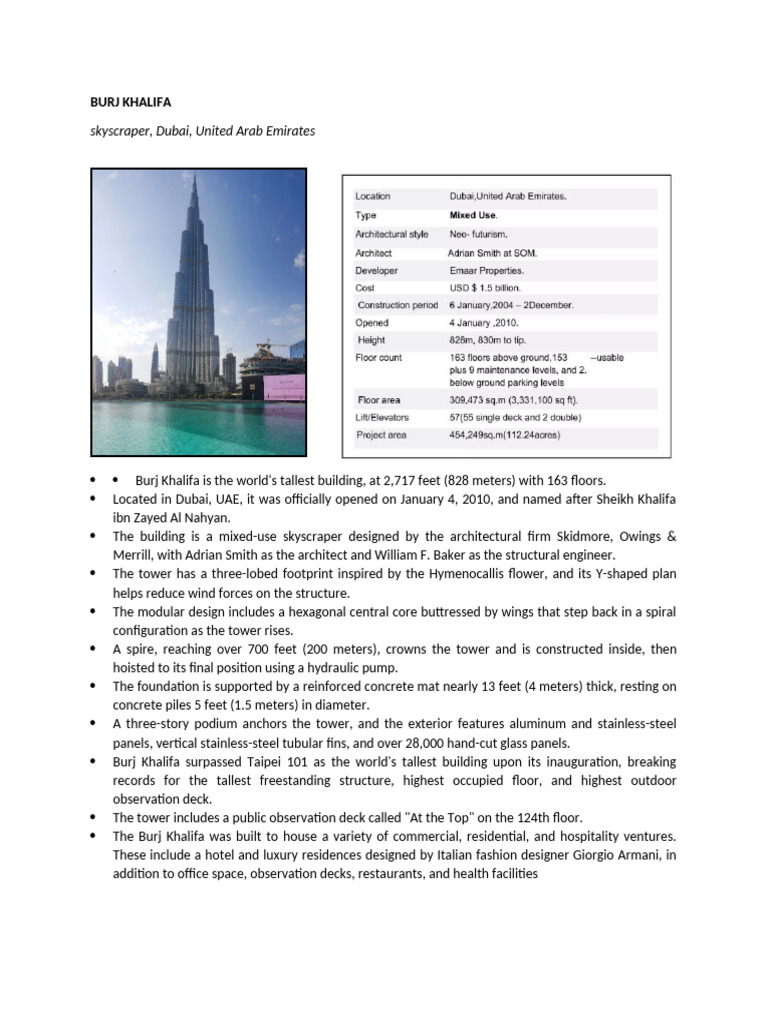Research Burj Khalifa and Current Trends | PDF
