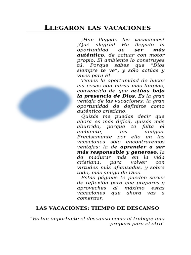 61. Llegaron las vacaciones | PDF
