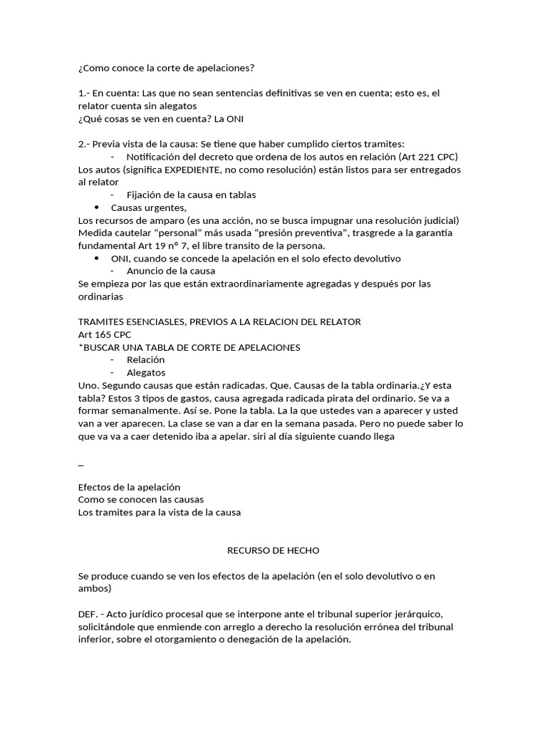 Apelación y Recurso de Hecho | PDF | Apelación | Sentencia (ley)