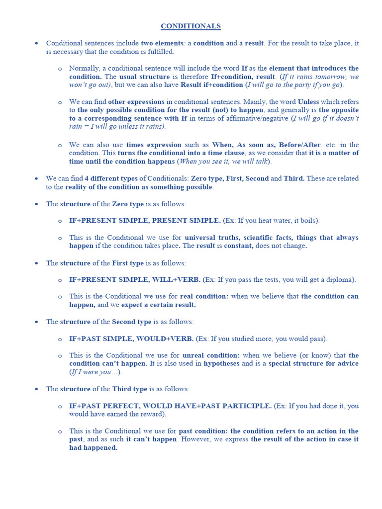 Conditionals, Time Clauses | PDF