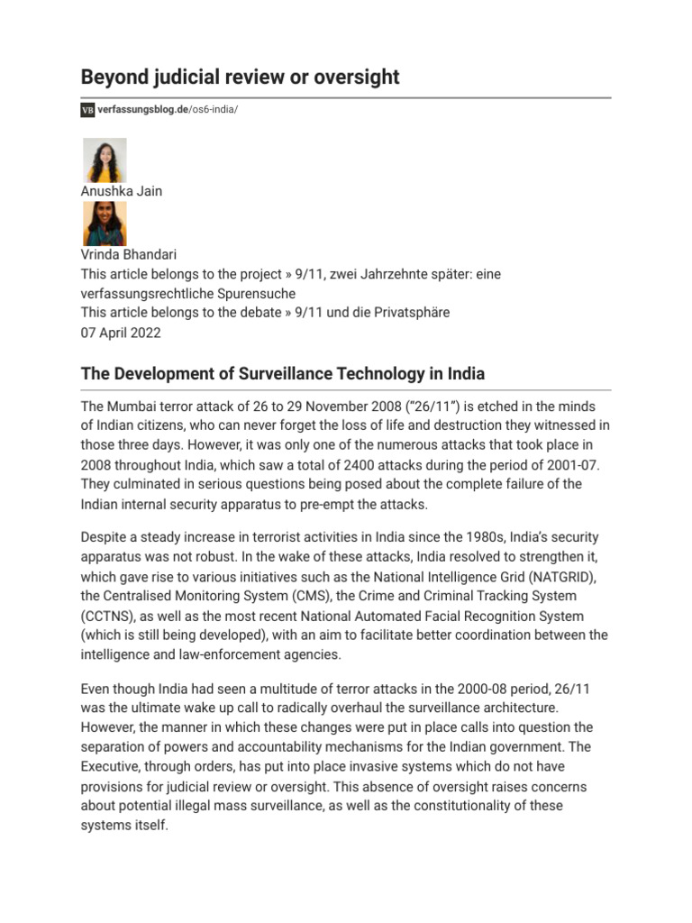 Beyond Judicial Review or Oversight | PDF