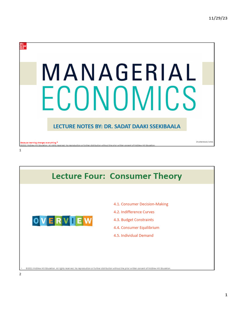 LECTURE 6-7 - Consumer Theory | PDF LECTURE 6-7 - Consumer Theory | PDF