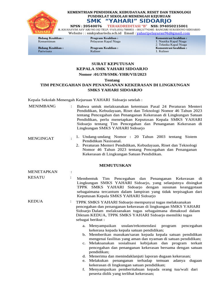 Contoh SK TPPK | PDF