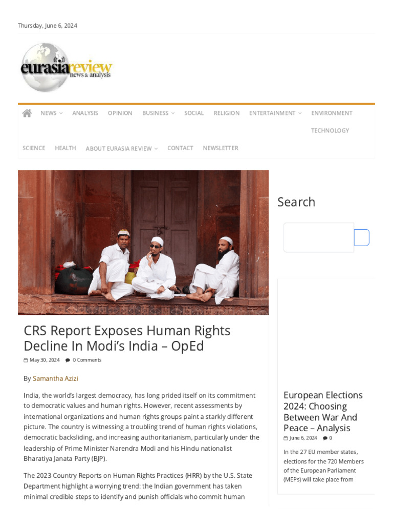 CRS Report Exposes Human Rights Decline in Modi's India - OpEd ...