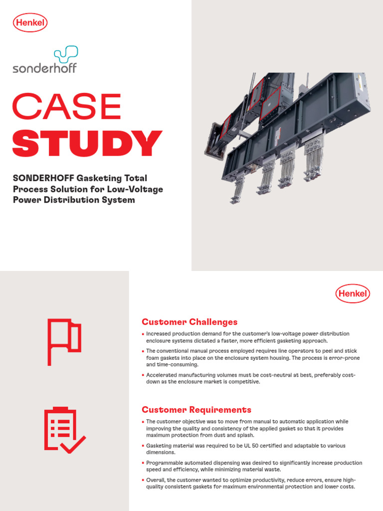 Case Study Sonderhoff Gasketing Total Process Solution For Low Voltage ...