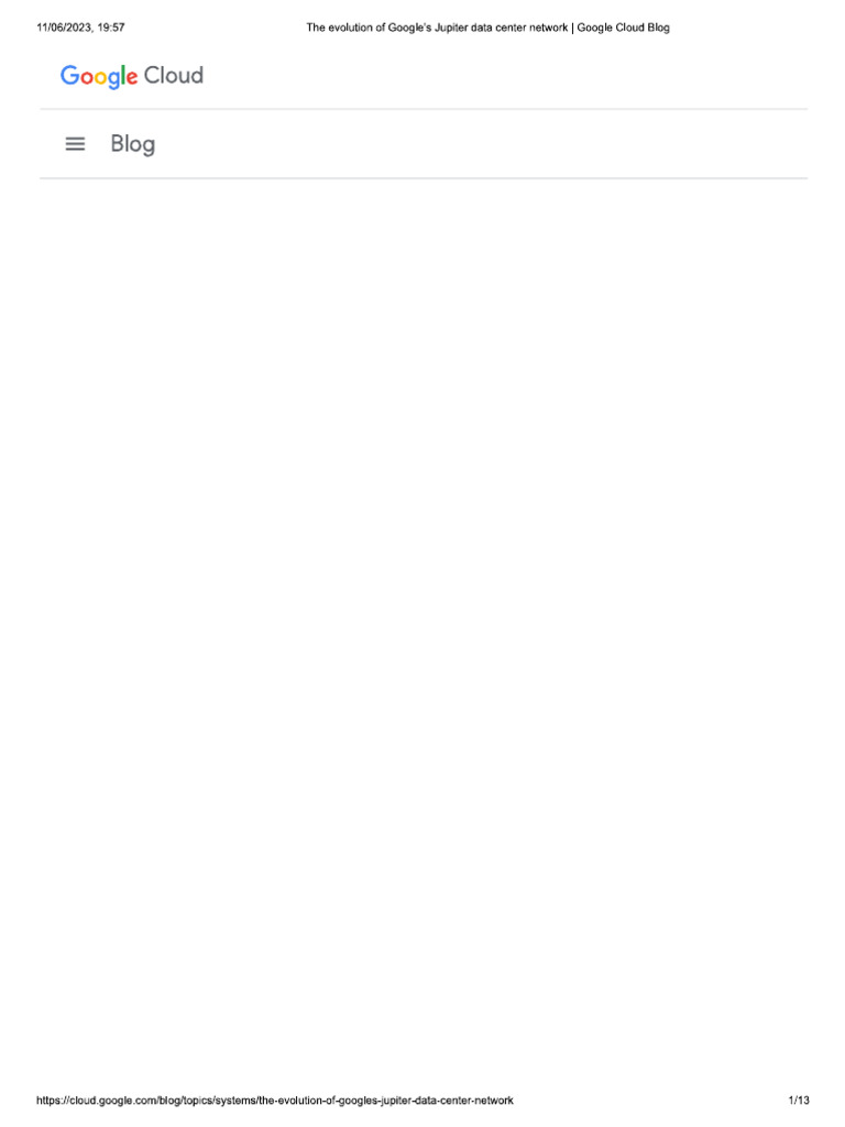 Jupiter Evolving Reflecting On Googles Data Center Network ...
