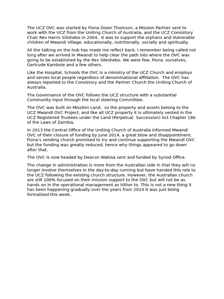 Short History of The OVC | PDF