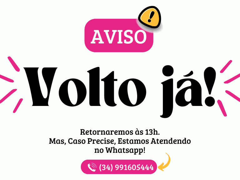 Cartaz Simples Aviso de Volto Já Branco e Rosa | PDF