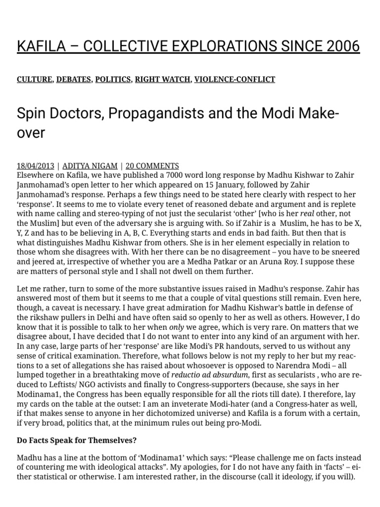 Spin Doctors, Propagandists and The Modi Make-Over - KAFILA ...