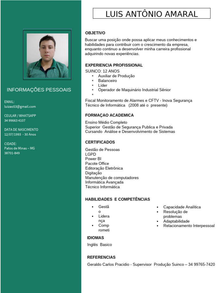 Curriculo Luis Antonio | PDF Curriculo Luis Antonio | PDF