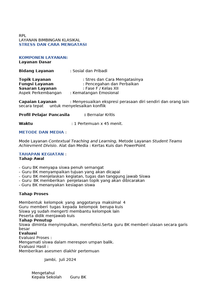 RPL Kelas Xii. Stres Dan Cara Mengatasinya | PDF