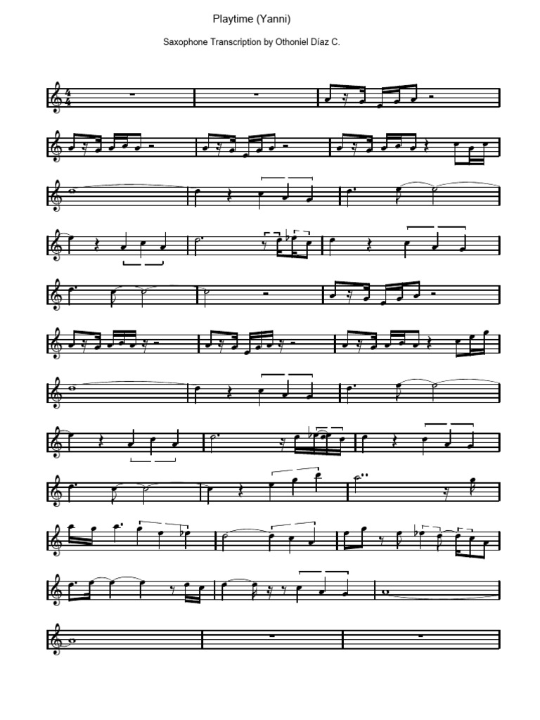 Playtime Yanni SopranoSax - BB | PDF