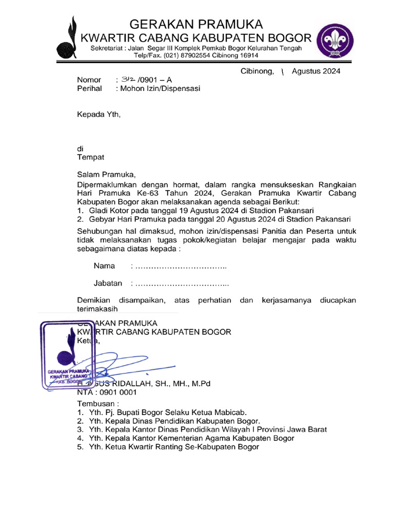 DISPENSASI GALDI DAN HARI H | PDF