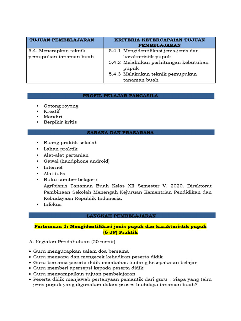 MA Pemupukan Pertemuan1 | PDF