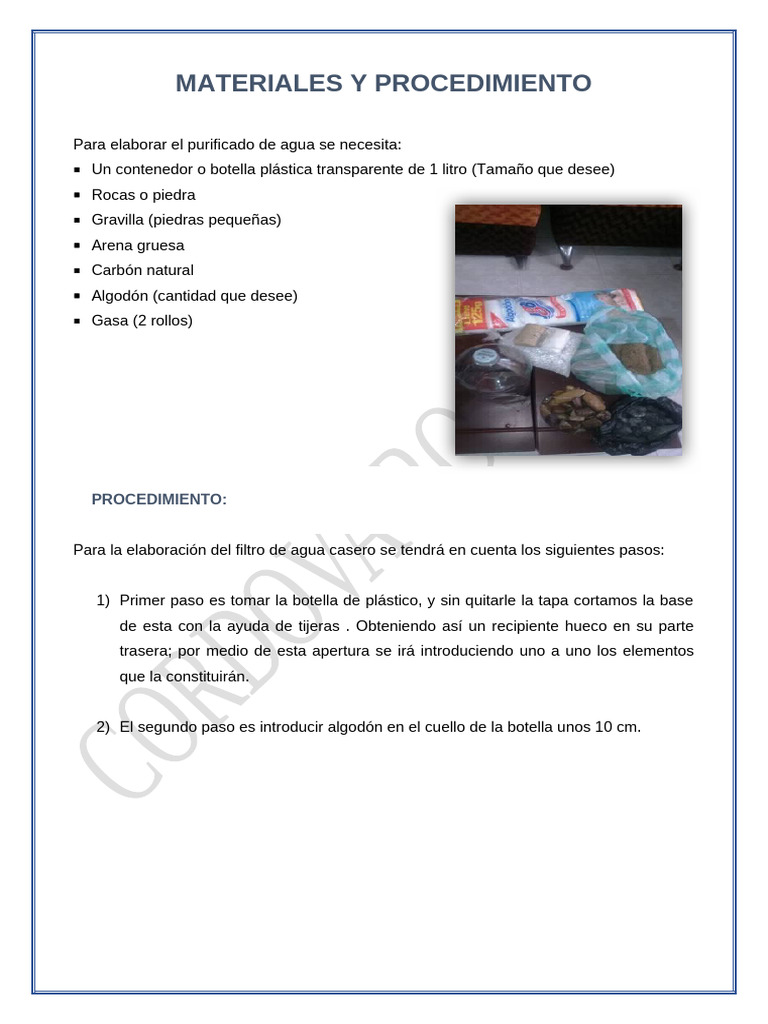 Materiales y Procedimiento.. Proyecto | PDF