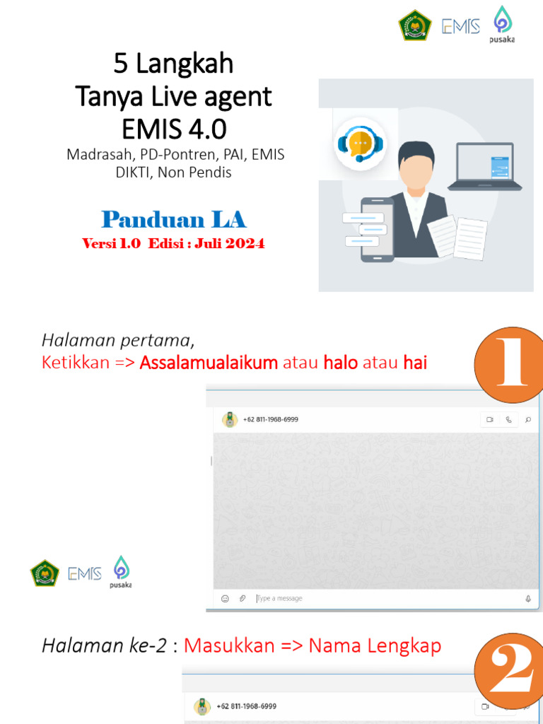 5 Langkah - TANYA LIVE AGENT EMIS | PDF