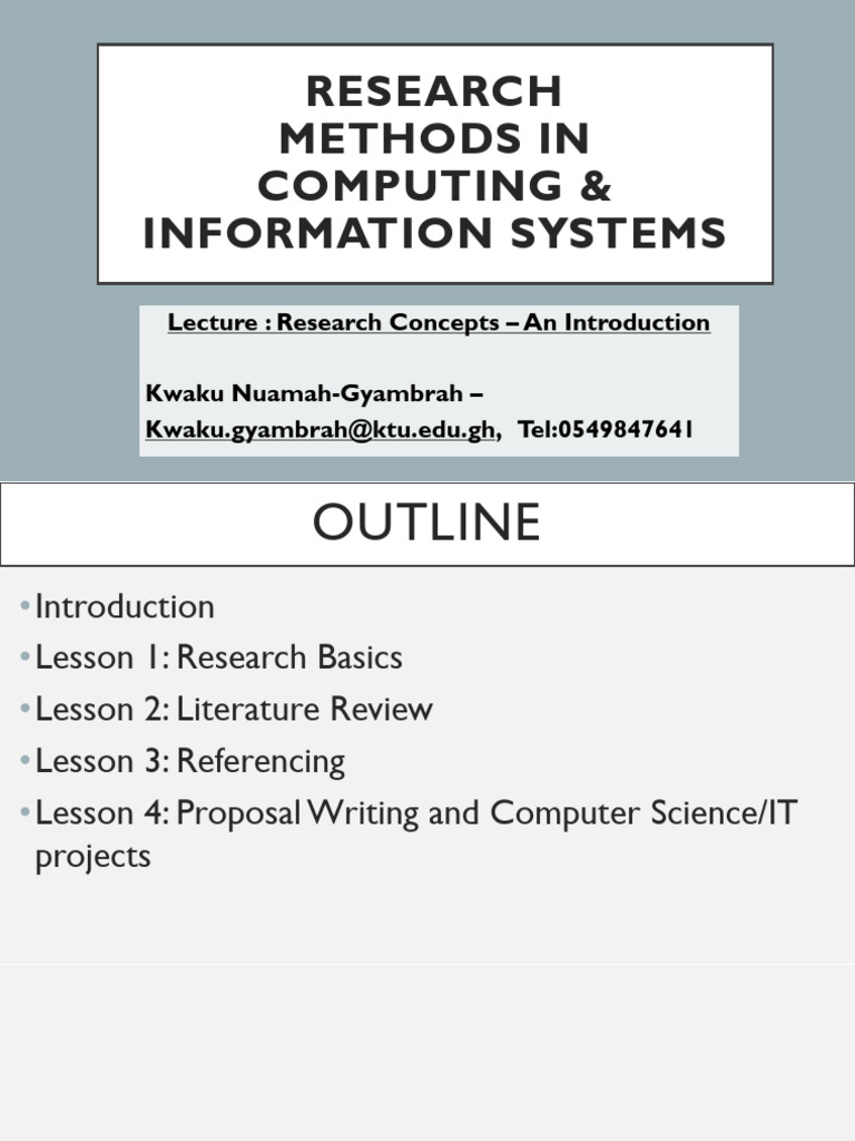Lecture 1 - Research Concepts - An Introduction | PDF