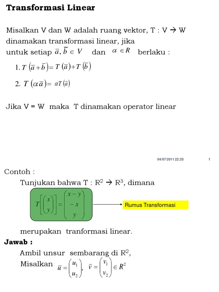 Transformasi Linear | PDF