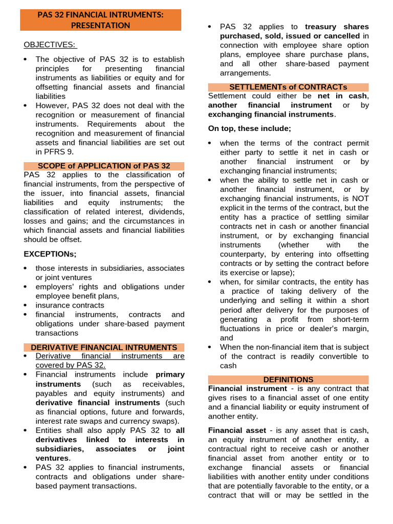 Pas 32 Financial Intruments | PDF