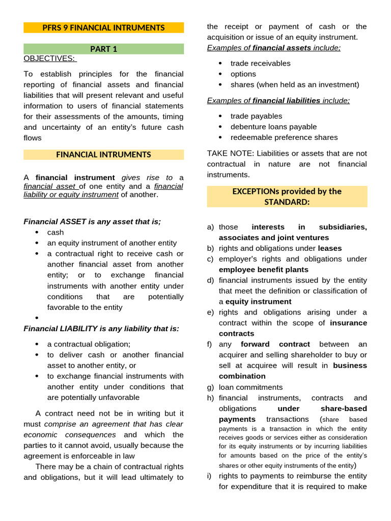 Pfrs 9 Financial Intruments | PDF