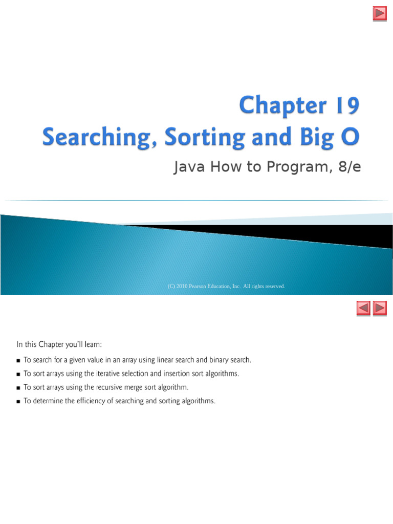 Chapter 19 Searching, Sorting, Big O | PDF Chapter 19 Searching, Sorting, Big O | PDF